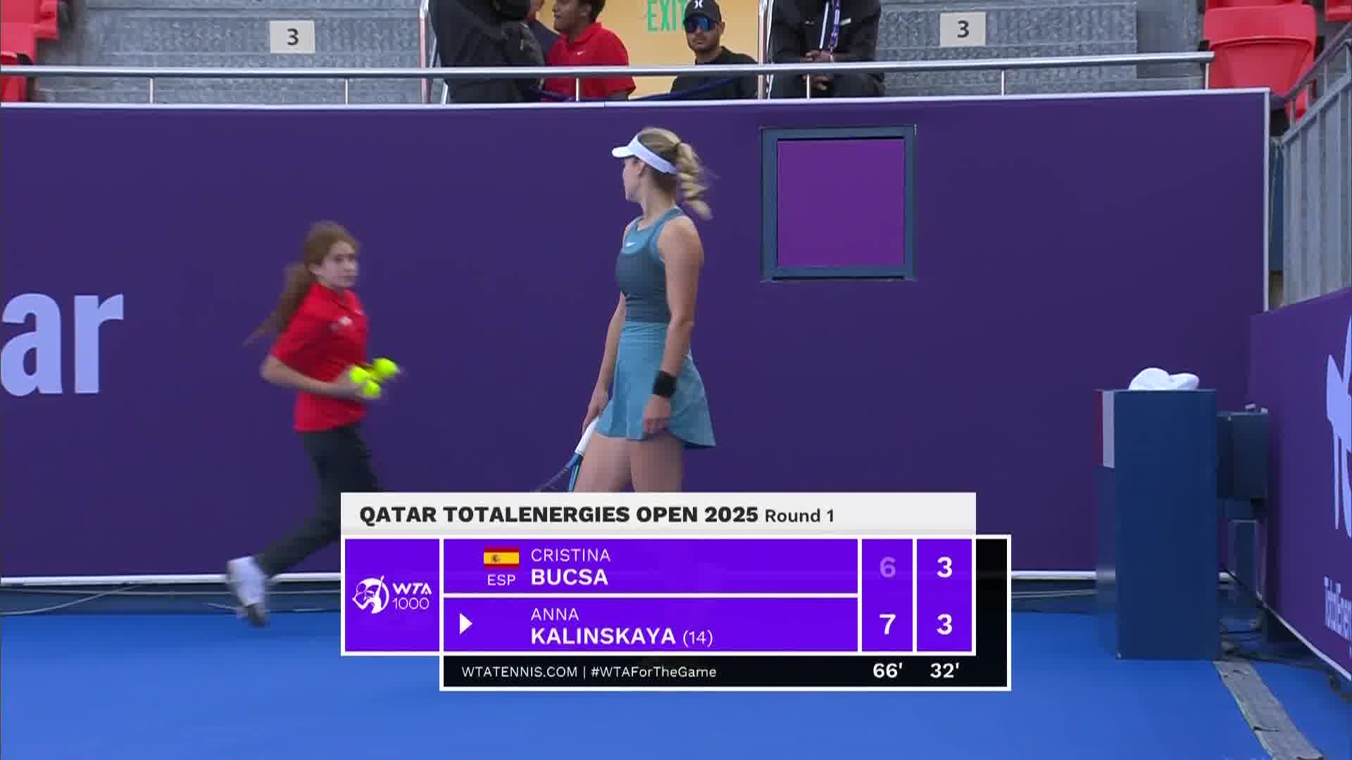 WTA1000 Doha 1T - Bucsa vs Kalinskaya