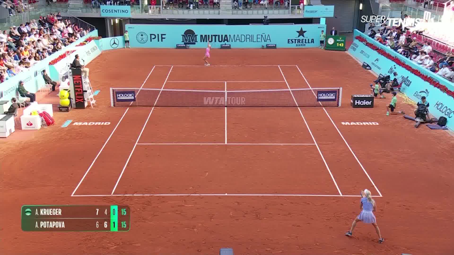 WTA1000 Madrid 1T - Krueger vs Potapova