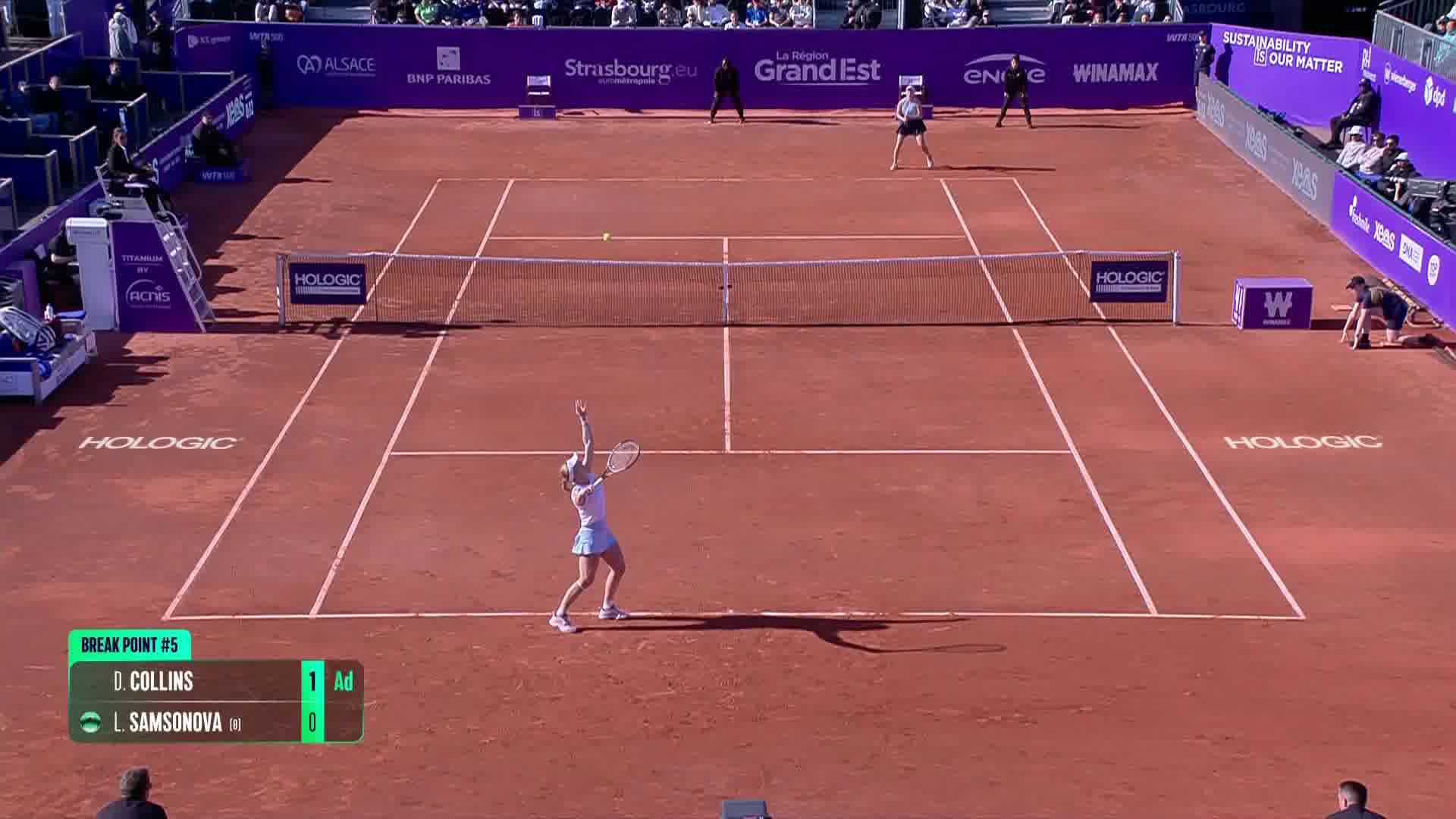 WTA500 Strasburgo SF - Collins vs Samsonova